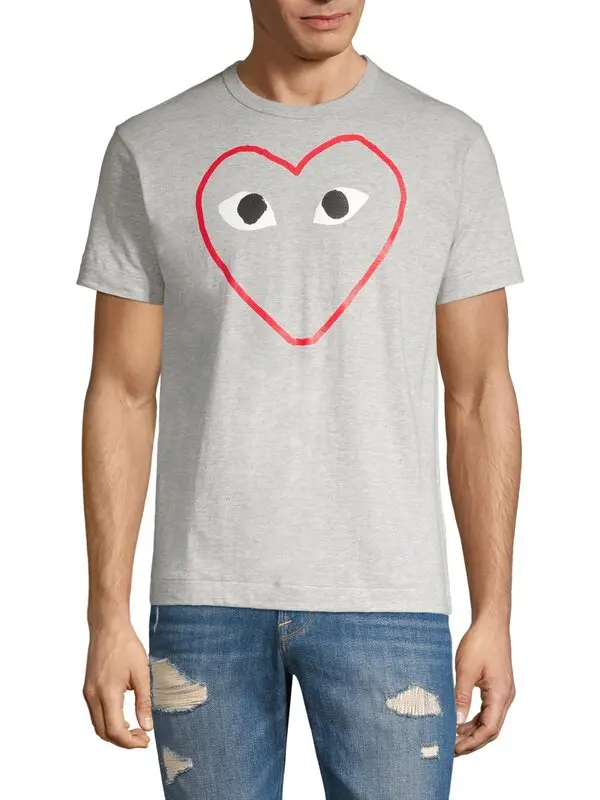 Play Comme Des Garcon Outline Heart Tee
