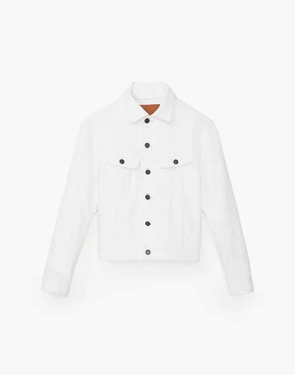 Lafayette 148 New York L148 Denim Jacket White 40% Off