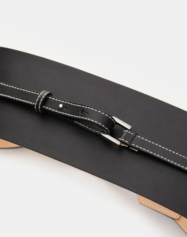 Lafayette 148 New York Vachetta Leather Obi Wrap Belt In  display picture 2