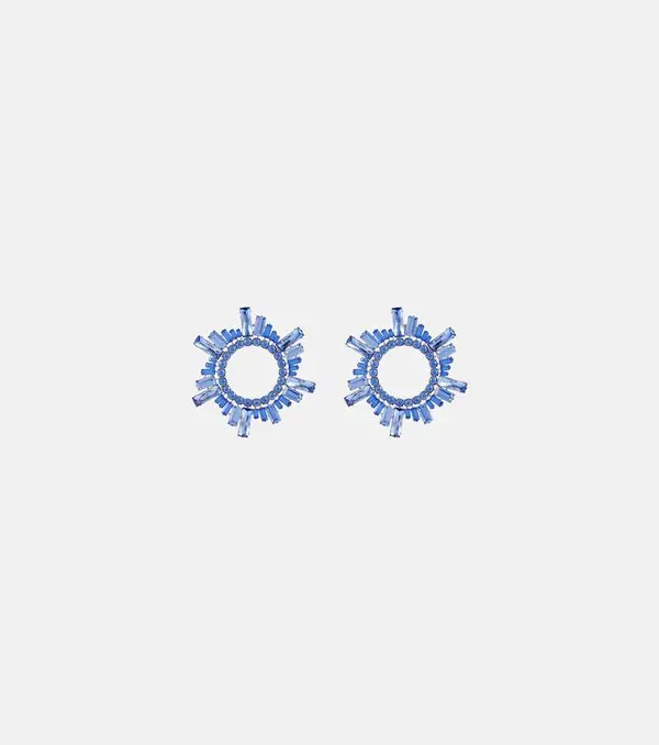 Amina Muaddi Begum Crystal Earrings - Blue