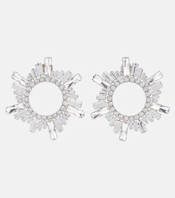 Amina Muaddi Begum Crystal Earrings - Silver