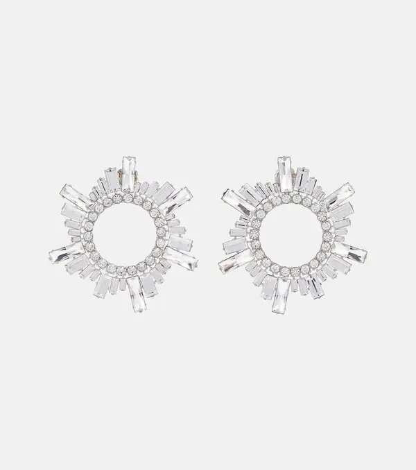 Amina Muaddi Begum Crystal Earrings - Silver