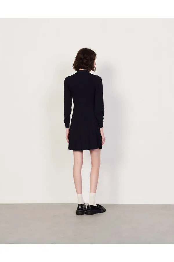 scuba knit skater dress Black Scuba Sleeveless Skater Mini Dress – AX Paris