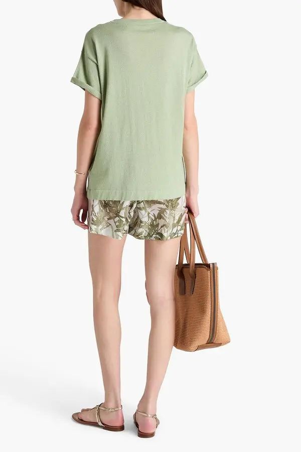 Brunello Cucinelli Metallic Cashmere-blend T-shirt