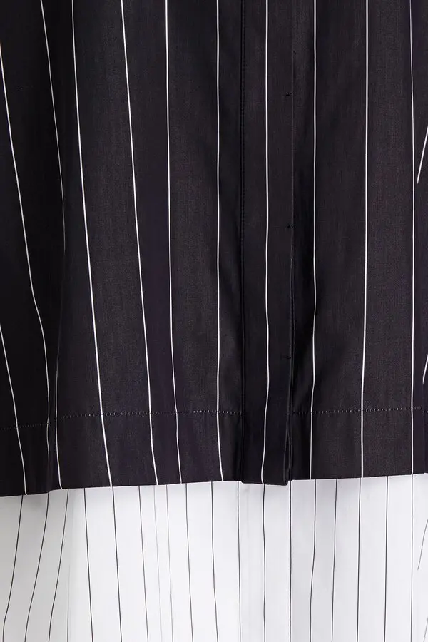 Brunello Cucinelli Layered Pinstriped Linen And Cotton Poplin Shirt