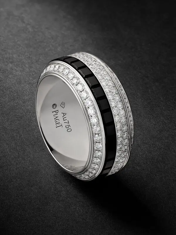 PIAGET Possession 18-karat White Gold, Diamond And Ceramic Ring - Silver