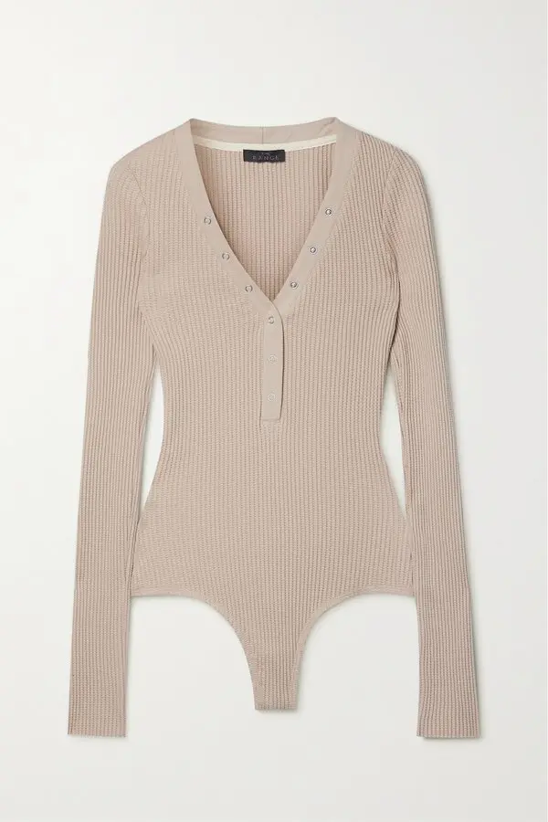 THE RANGE Jumbo Stark Waffle-knit Stretch-cotton Bodysuit