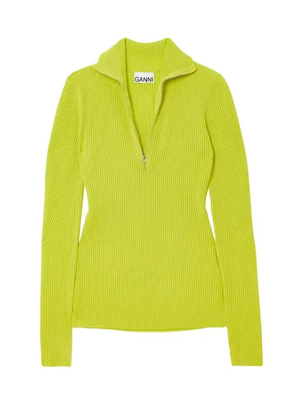 GANNI Ribbed Merino Wool Sweater
