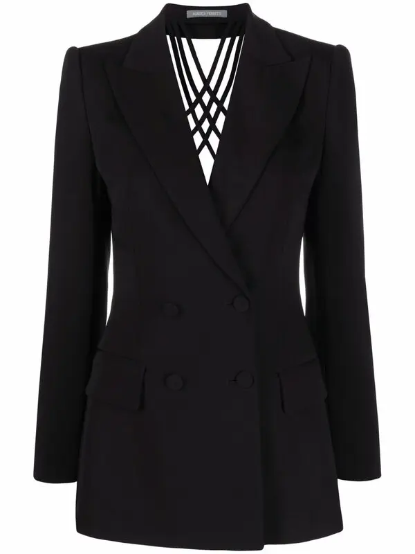 Alberta Ferretti Strappy-back Double-breasted Blazer