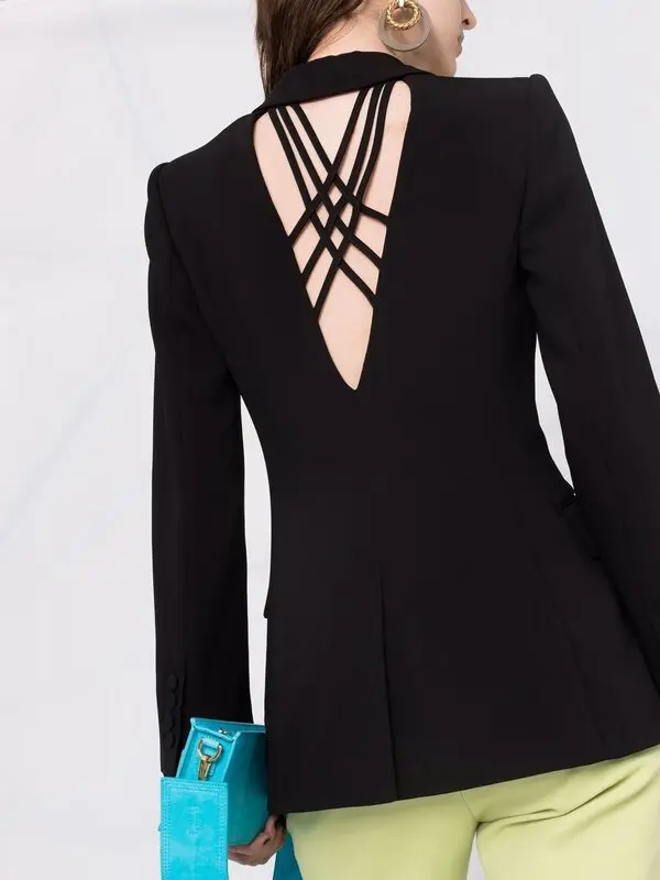 Alberta Ferretti Strappy-back Double-breasted Blazer