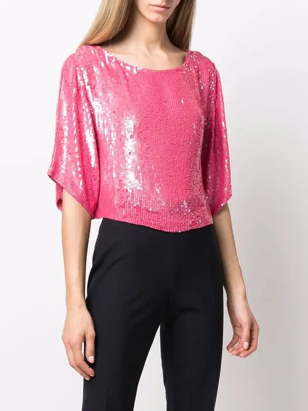 P.a.r.o.s.h Sequined Cropped Blouse