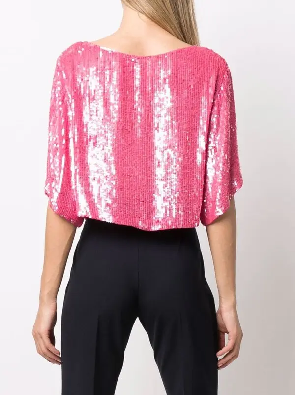 P.a.r.o.s.h Sequined Cropped Blouse