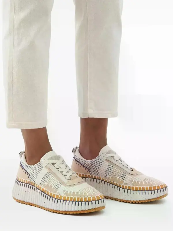 Chloé Nama Lace-up Sneakers - Neutrals