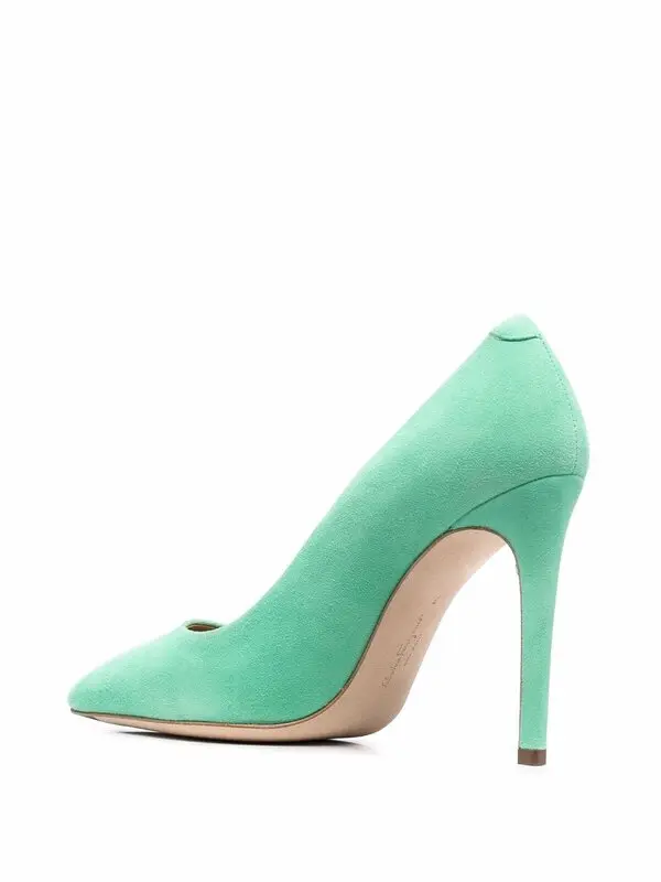 FERRAGAMO Ilary X5 105mm Suede Pumps - Green