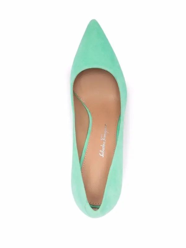 FERRAGAMO Ilary X5 105mm Suede Pumps - Green