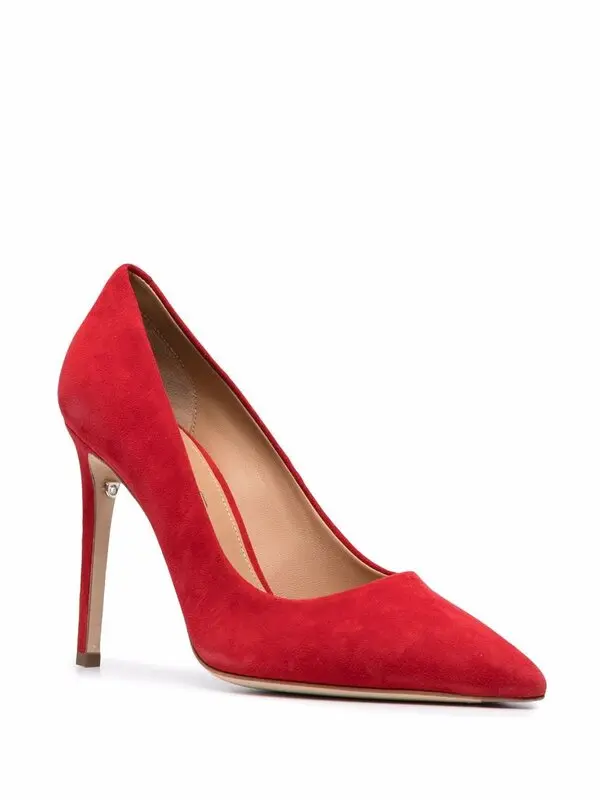 FERRAGAMO Pointed-toe Suede Pumps - Red
