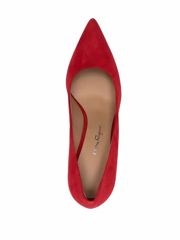 FERRAGAMO Pointed-toe Suede Pumps - Red