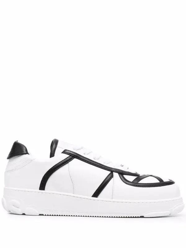 Gcds Contrast Detail Leather Sneakers