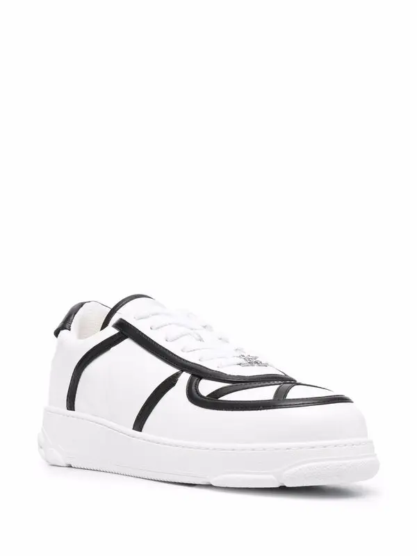 Gcds Contrast Detail Leather Sneakers