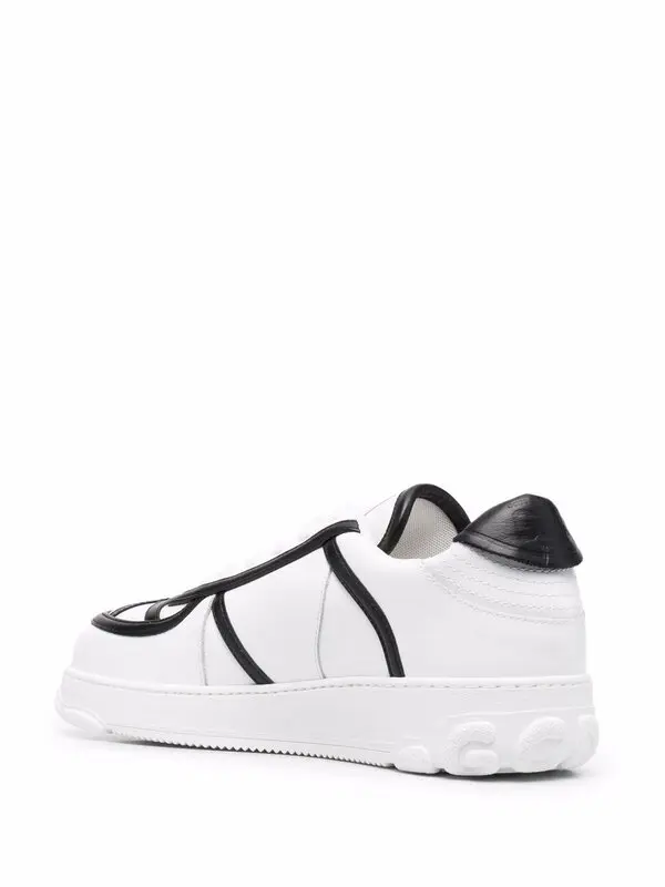 Gcds Contrast Detail Leather Sneakers