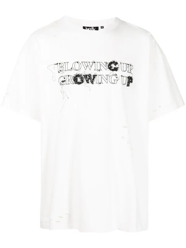 HACULLA. Blowing Up Growing Up Stretch-cotton T-shirt - White
