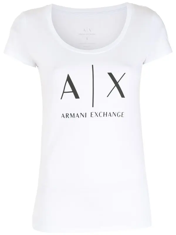 Armani Exchange Logo-print Round-neck T-shirt - White