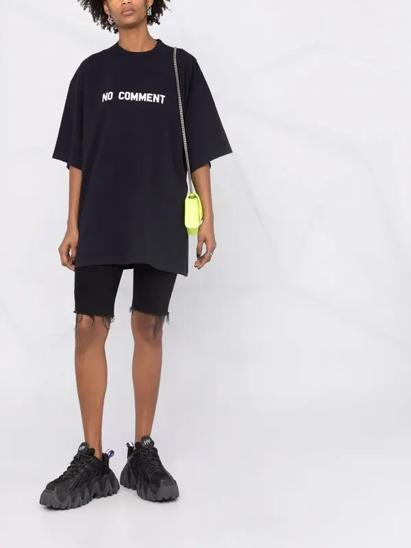 Balenciaga No Comment Oversized T-Shirt - Blue | Editorialist