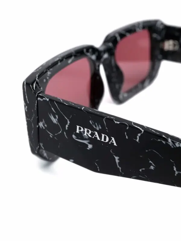 Prada Black Marble Effect Sunglasses Prada Marble-Effect Square-Frame Sunglasses - Black  main image 3