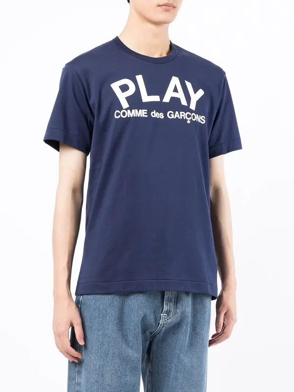 Play Comme Des Garcon Logo-print Short-sleeve T-shirt - Blue