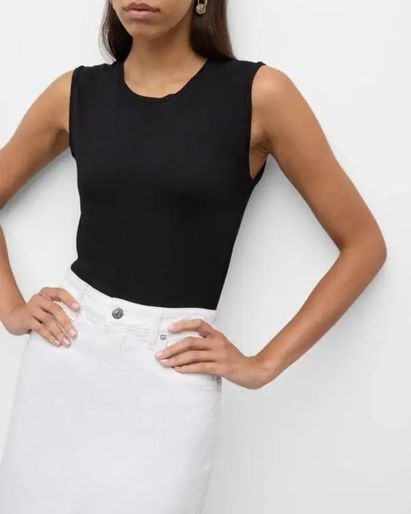Majestic Filatures Soft Touch Sleeveless Crew - Noir