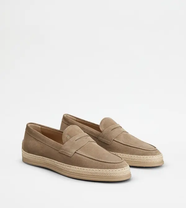 TOD'S Suede Loafers - Beige