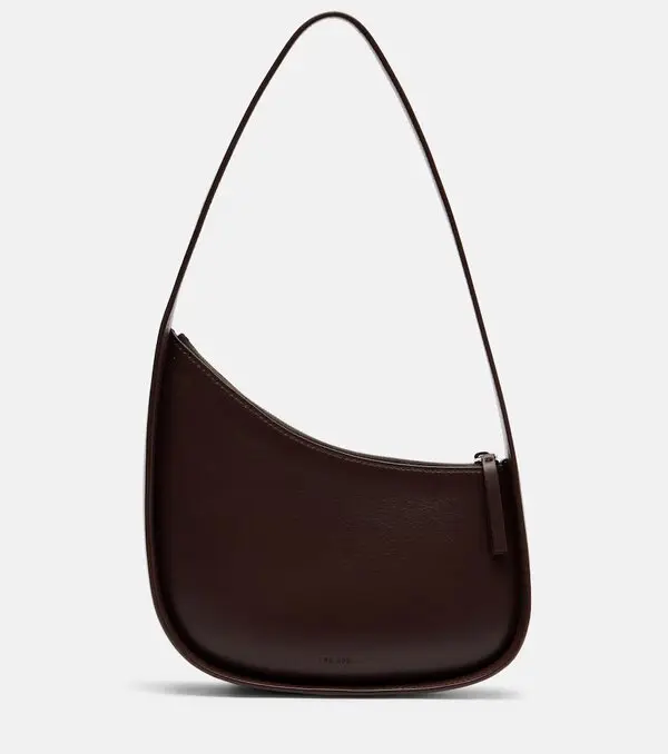 THE ROW Half Moon Leather Shoulder Bag - Brown