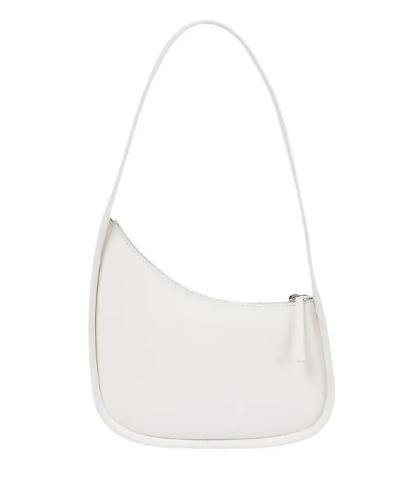 THE ROW Half Moon Leather Shoulder Bag - White