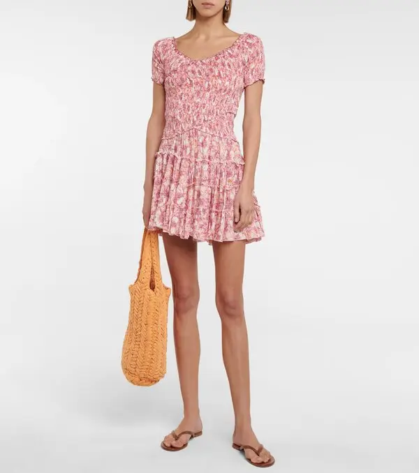 Poupette St Barth Soledad Printed Mini Dress - Pink