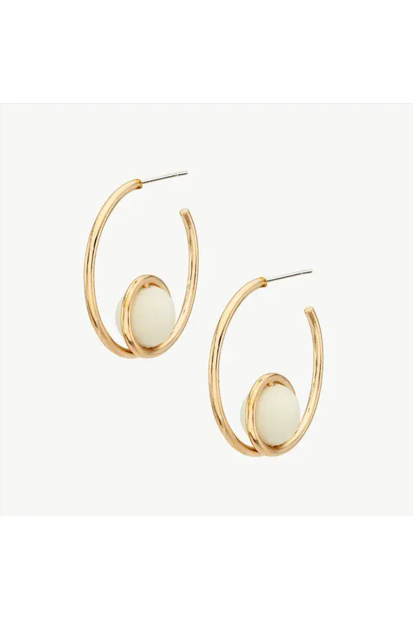 SOKO Mpira Bone Hoop Earrings - Gold