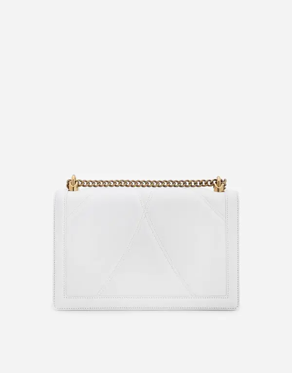 Dolce & Gabbana Large Devotion Bag In Quilted Nappa Leather - White