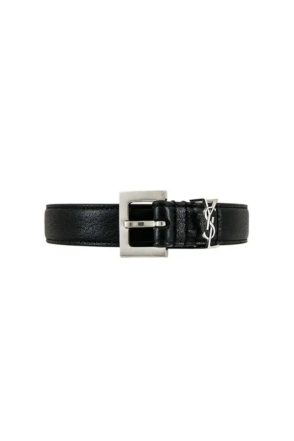 Saint Laurent Monogramme Belt In Black - Noir