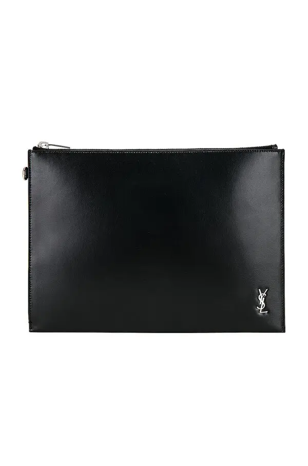 Saint Laurent Zipped Tablet Holder - Noir