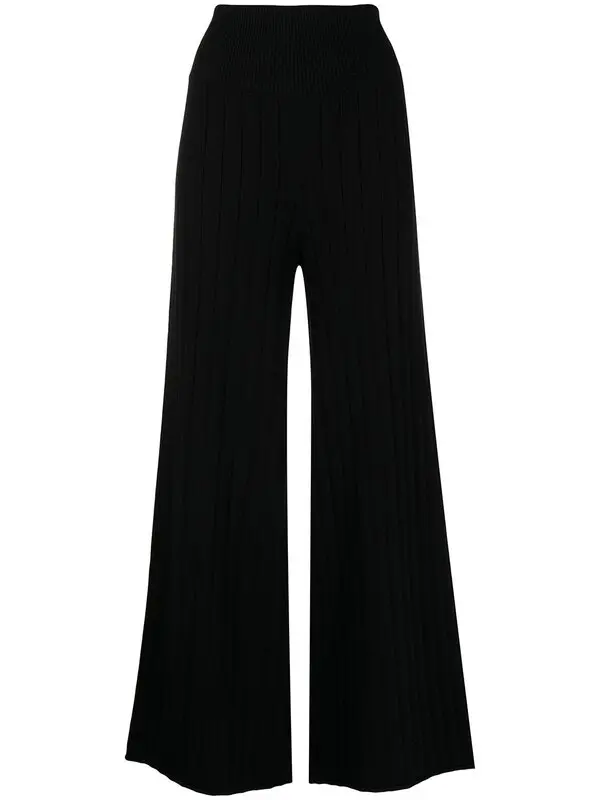ONEFIFTEEN Ribbed Knit Flared Trousers
