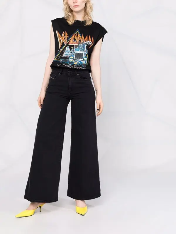 DIESEL® High-waisted Wide-leg Jeans - Black
