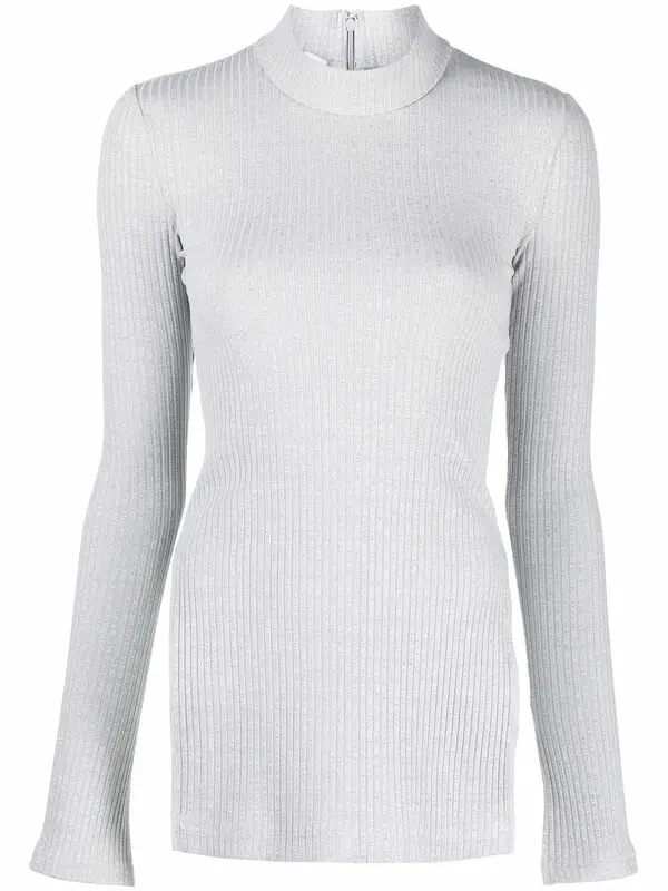 Helmut Lang Ribbed Knit Long-sleeve Top