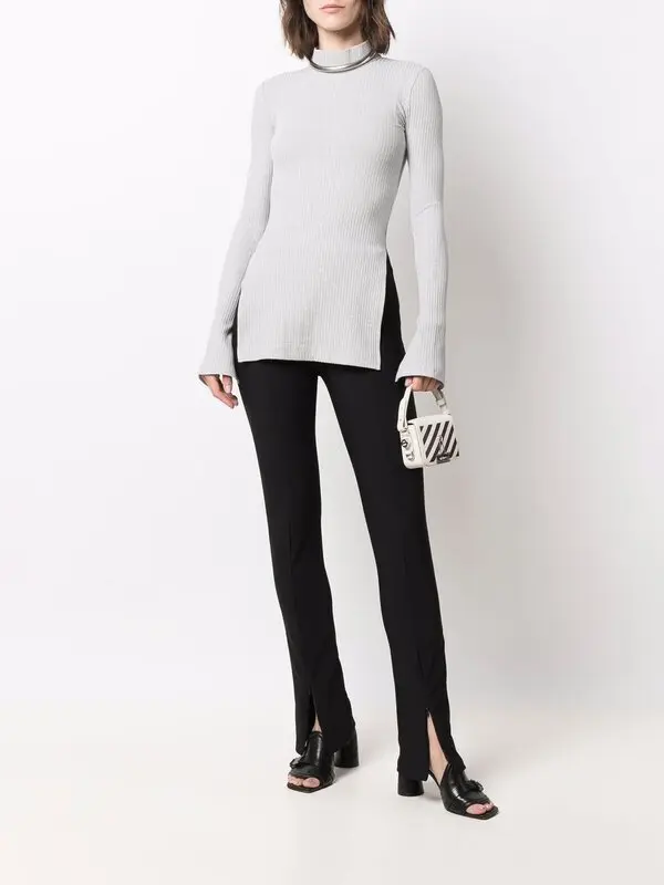 Helmut Lang Ribbed Knit Long-sleeve Top