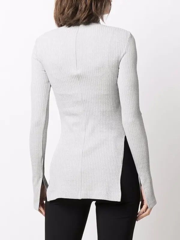 Helmut Lang Ribbed Knit Long-sleeve Top
