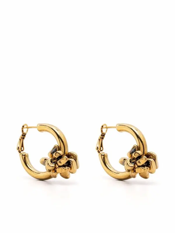 Fabiana Filippi Brass Cluster Hoop Earrings - Gold