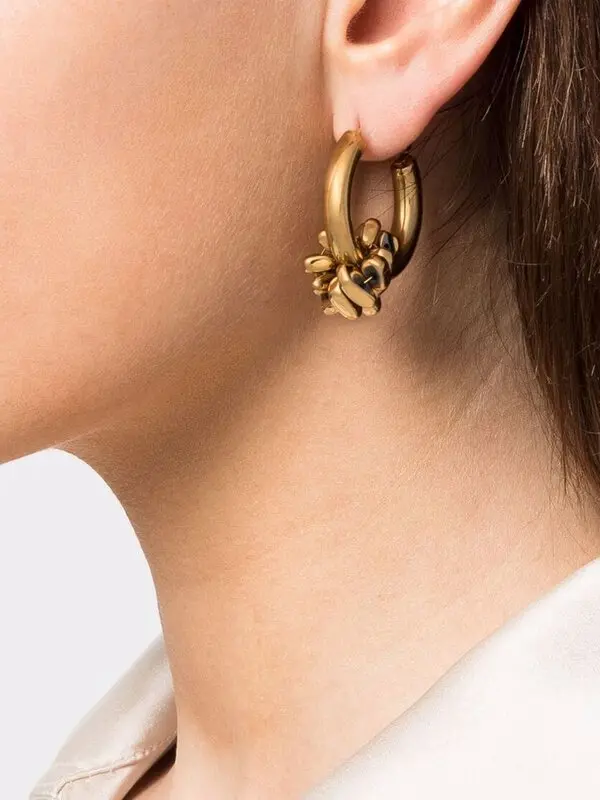 Fabiana Filippi Brass Cluster Hoop Earrings