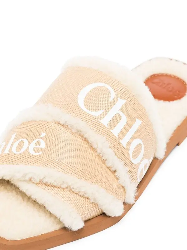 Chloé Woody Logo-tape Flat Sandals