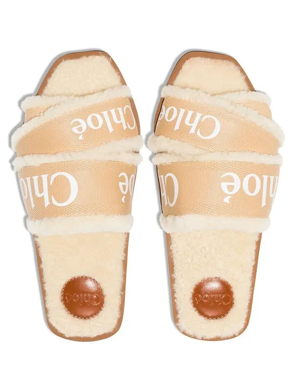 Chloé Woody Logo-tape Flat Sandals