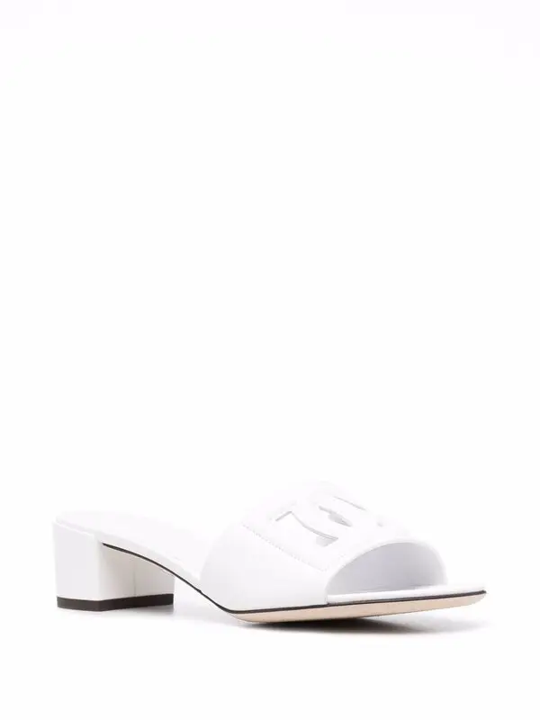 Dolce & Gabbana 40mm Dg-logo Mules - White