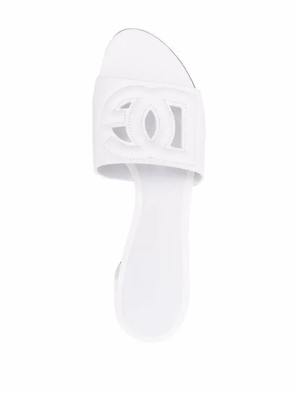 Dolce & Gabbana 40mm Dg-logo Mules - White