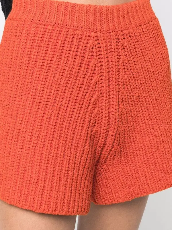 Alanui Chunky-knit Shorts - Orange
